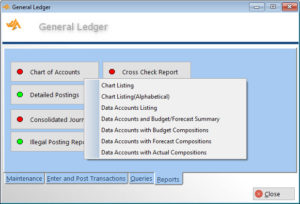 General Ledger Control - Key Performance Indicators - Win Accounting